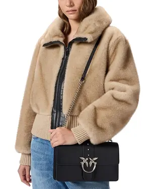 Pinko Love One Classic Leather Crossbody - Zq