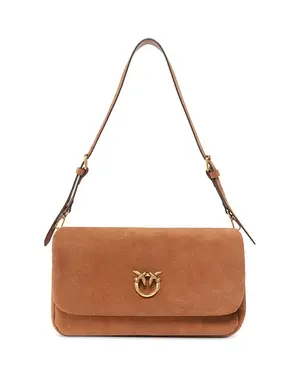 Pinko Click Soft Suede Shoulder Bag