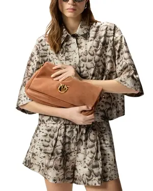 Pinko Click Soft Suede Shoulder Bag - Lq
