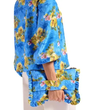 La DoubleJ Printed Hand Pochette - Riptide Light Blue