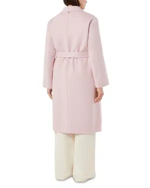 Marina Rinaldi Double Breasted Wool Blend Coat With Belt