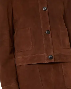 Max Mara Mstbaia Suede Jacket - Chocolate