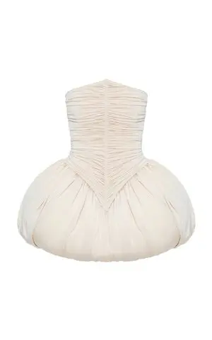 BALYKINA Clara Ruched Bubble Mini Dress - Ivory