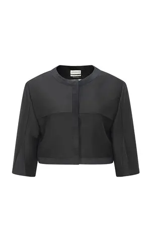 JULYCOLUMN Sj Wool-silk Crop Jacket - Black