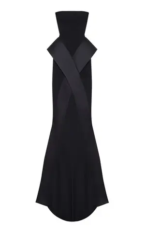 BALYKINA Nora Sculptural Cady Maxi Dress