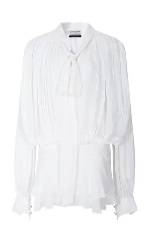 JULYCOLUMN Opera Tie Blouse - White