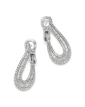 Bloomingdale'S 14k Diamond Front To Back Earrings - White Gold
