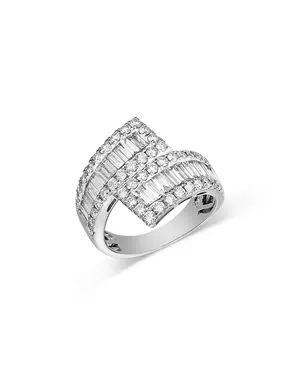 Bloomingdale'S 14k Diamond Bypass Ring, 2.1 Tcw - White Gold
