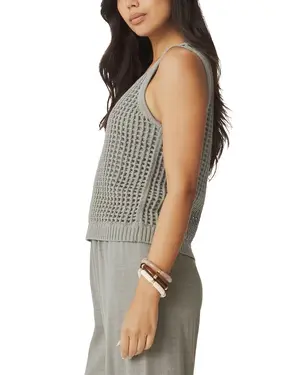 Splendid Camellia Sweater Tank Top - Eucalyptus