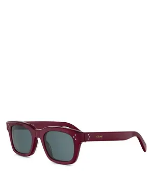 Celine 3 Dots Square Sunglasses, 51mm - Shiny Transparent Red