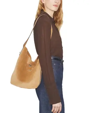 Tory Burch Lock Suede Slim Bucket Bag
