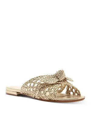ALEXANDRE BIRMAN Belinda Leather Flat Sandals