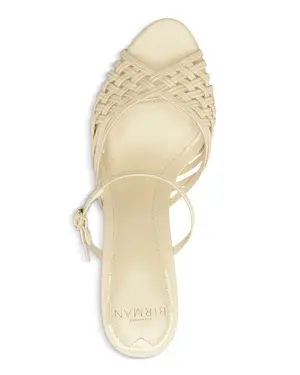 ALEXANDRE BIRMAN Lillian Leather Wedge Sandals - Eggshell