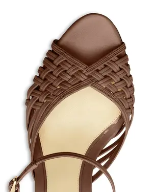 ALEXANDRE BIRMAN Lillian Leather Wedge Sandals - Espresso