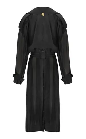 JULYCOLUMN Sj Silk Trench Coat