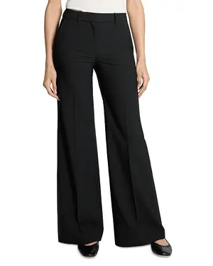 Theory Wool Blend Flared Pants - Black