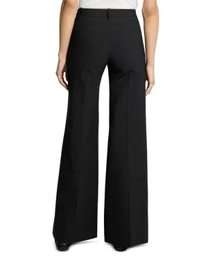 Theory Wool Blend Flared Pants - Black