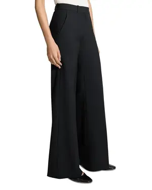 Theory Wool Blend Flared Pants - Black