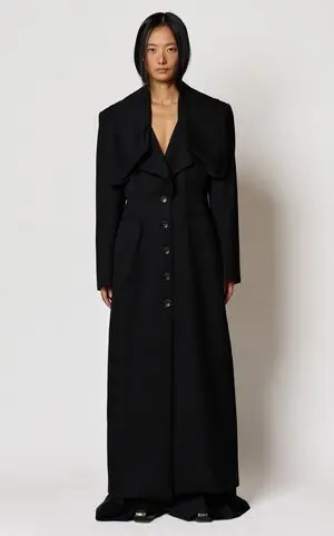 JULYCOLUMN Kiwa Wool-silk Maxi Coat