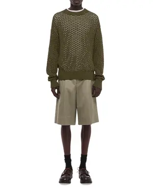 Helmut Lang Open Stitch Crewneck Sweater - Olive