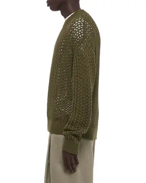 Helmut Lang Open Stitch Crewneck Sweater - Olive