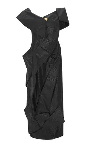 JULYCOLUMN Kiwa Shell Maxi Dress - Black