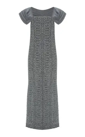 JULYCOLUMN Kiwa Cotton Lace Maxi Dress - Grey