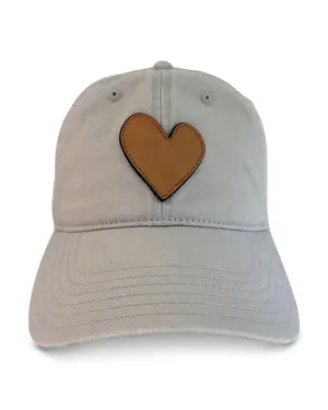 KERRI ROSENTHAL Imperfect Heart Chenille Baseball Cap Grey/camel