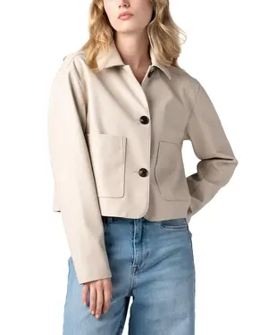 Blanknyc Faux Leather Button Front Jacket