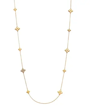 ROBERTO COIN 18k Gold Princess Flower Diamond Station Necklace