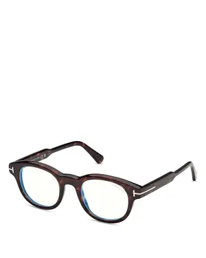 TOM FORD Round Blue Light Glasses, 47mm