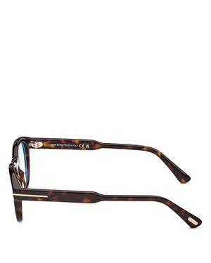 TOM FORD Round Blue Light Glasses, 47mm