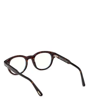 TOM FORD Round Blue Light Glasses, 47mm
