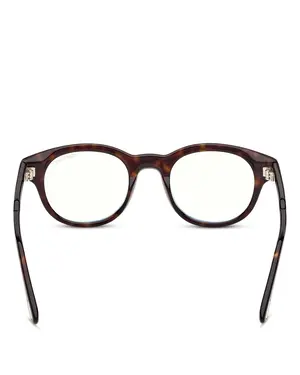 TOM FORD Round Blue Light Glasses, 47mm