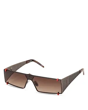 CHRISTIAN LOUBOUTIN Shield Metal Sunglasses - Shiny Dark Bronze/brown