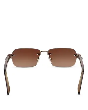CHRISTIAN LOUBOUTIN Rectangular Metal Sunglasses, 56mm