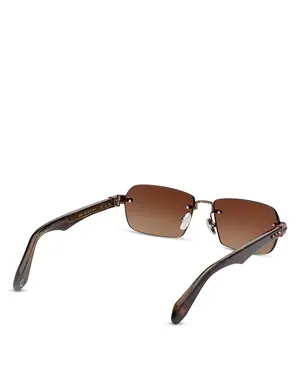 CHRISTIAN LOUBOUTIN Rectangular Metal Sunglasses, 56mm