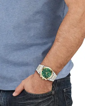 FERRAGAMO Vega Chronograph, 40mm - Two Tone/green