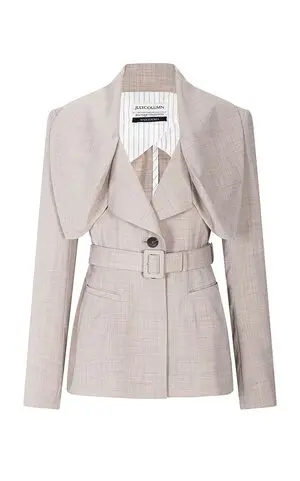 JULYCOLUMN Kiwa Wool-blend Structured Jacket - Taupe