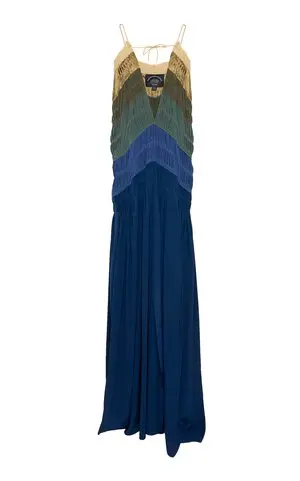 JUOZAS STATKEVICIUS Hand-pleated Chiffon Maxi Dress - Multi