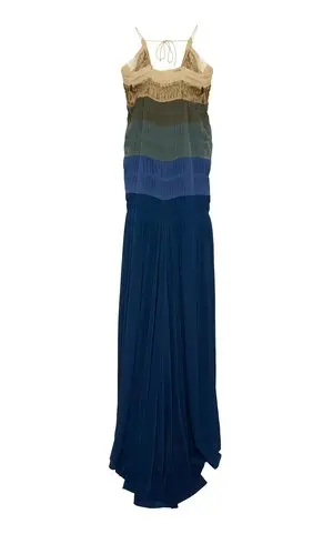 JUOZAS STATKEVICIUS Hand-pleated Chiffon Maxi Dress - Multi