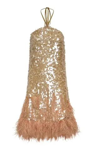 ANDRES OTALORA Del Cielo Embellished Mini Dress - Nude