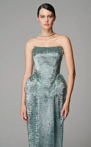 BALYKINA Muna Sequined Maxi Dress - Turquoise