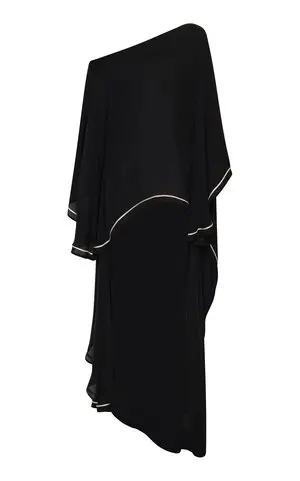 ANDRES OTALORA Permanecer Cape-sleeve Silk-georgette Blouse - Black
