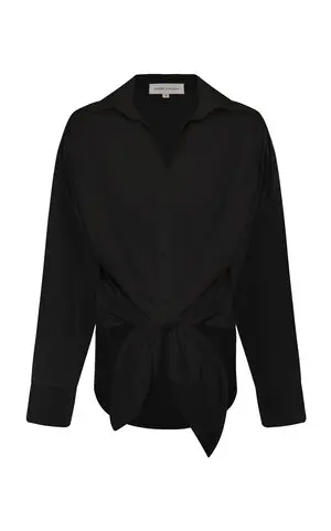 ANDRES OTALORA Una Pausa Tie-front Top - Black