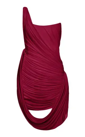 BALYKINA Kiara Draped Stretch-crepe Mini Dress - Burgundy