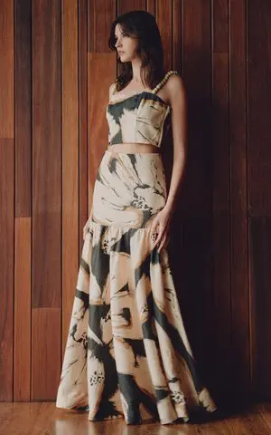 ANDRES OTALORA Intencion Linen Maxi Skirt