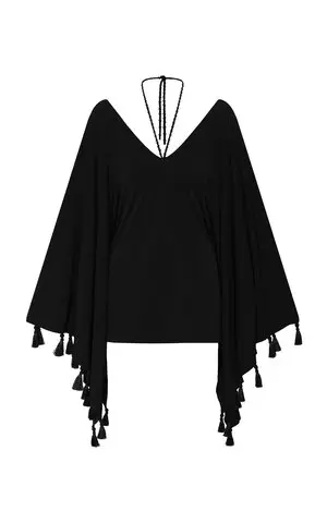 ANDRES OTALORA Mi Bohemia Tassel-detailed Top - Black