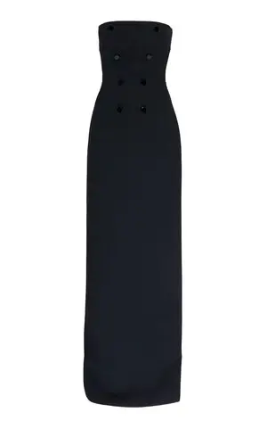 JUOZAS STATKEVICIUS Strapless Crepe Suiting Maxi Dress - Black