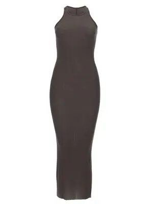 Rick Owens Silk Blend Midi Dress - Brown